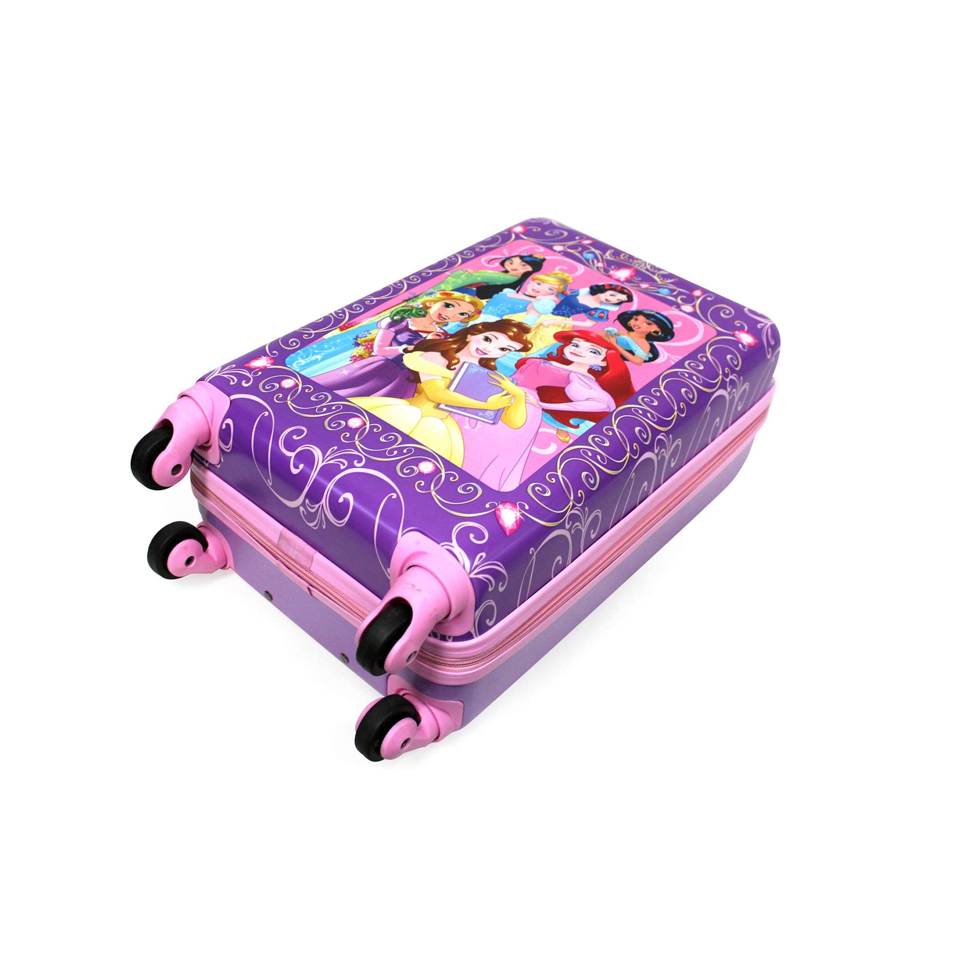 luggage 20 inch Disney Princess Hard-Sided Rolling Spinners Carry-On Tween Travel Trolley Suitcase for Kids