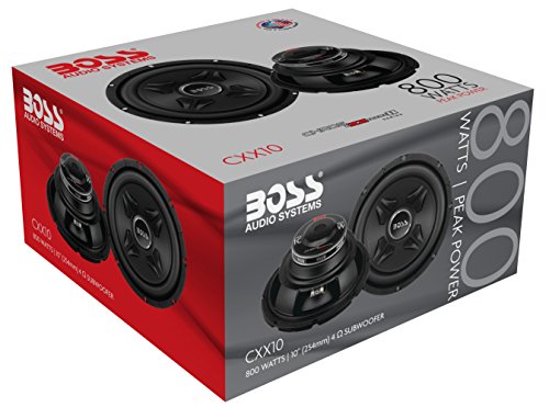 BOSS Audio Systems CXX10 Car Subwoofer - 800 Watts Maximum Power, 10 Inch Subwoofer, Single 4 Ohm Voice Coil, Sold Individually