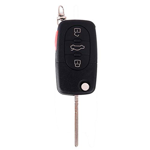 OCPTY 1 X Flip Key Entry Remote Control Key Fob Transmitter Replacement for Audi A4 A4 Quattro A6 A6 Quattro A8 A8 Quattro Allroad Quattro Cabriolet 4D0837231P 4 Buttons