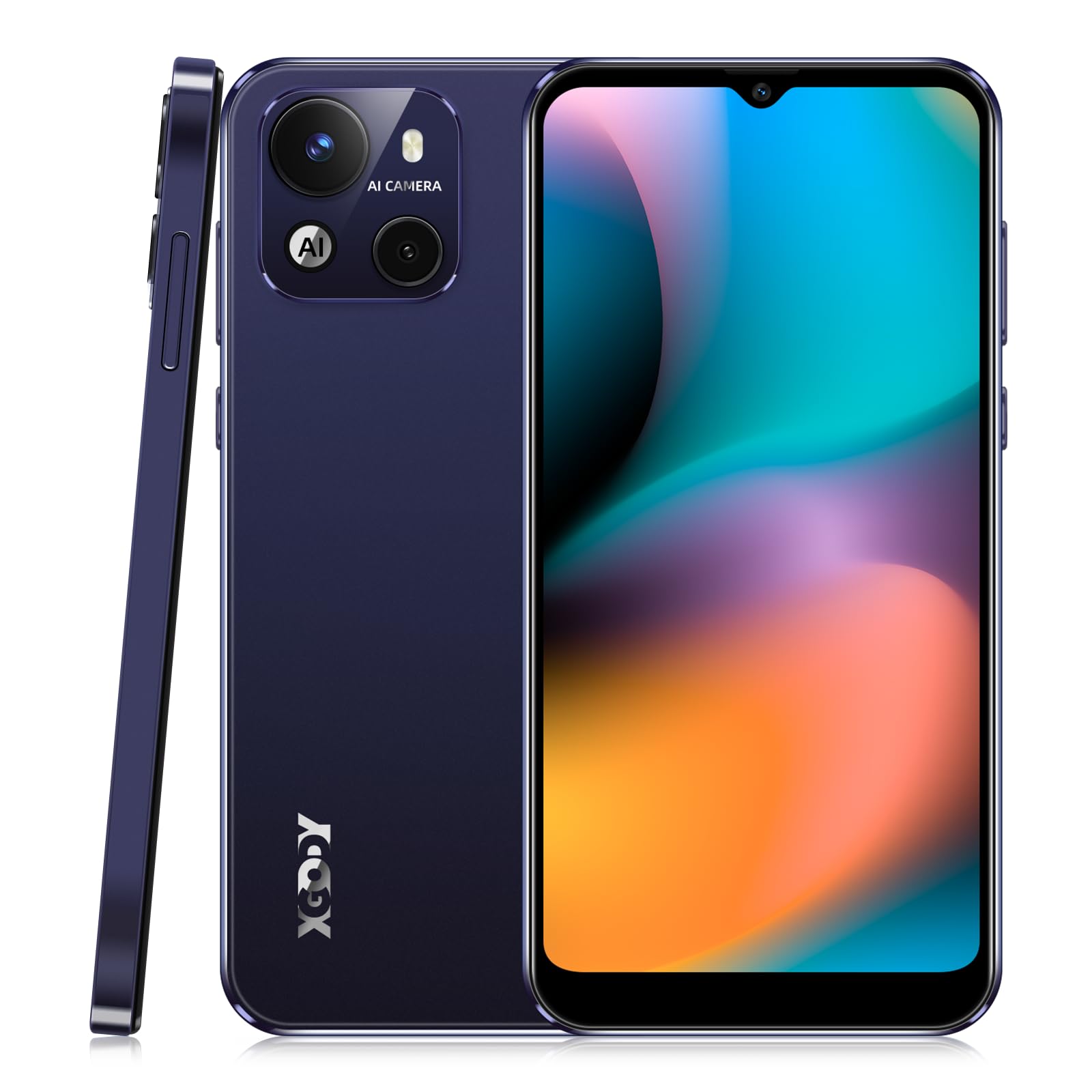 Xgody X18 4G LTE Unlocked Android Phone, 6.3 Inch Cell Phones, Android 10 OS Dual SIM Cheap Smartphone Unlocked, Quad Core 2GB+16GB, Dual 5MP+8MP Camera, 4000mAh Battery, Face ID Smart Phone (Purple)
