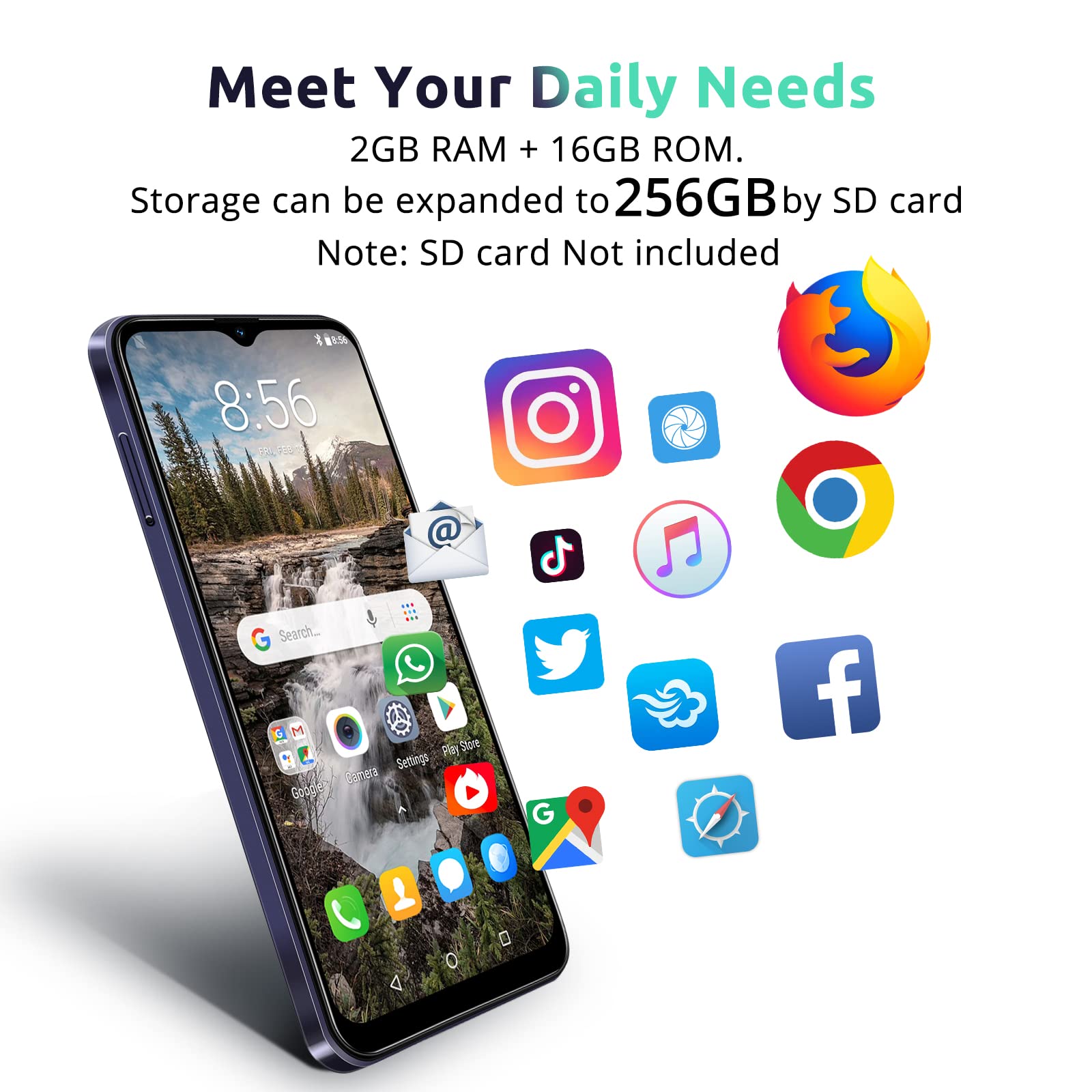 Xgody X18 4G LTE Unlocked Android Phone, 6.3 Inch Cell Phones, Android 10 OS Dual SIM Cheap Smartphone Unlocked, Quad Core 2GB+16GB, Dual 5MP+8MP Camera, 4000mAh Battery, Face ID Smart Phone (Purple)