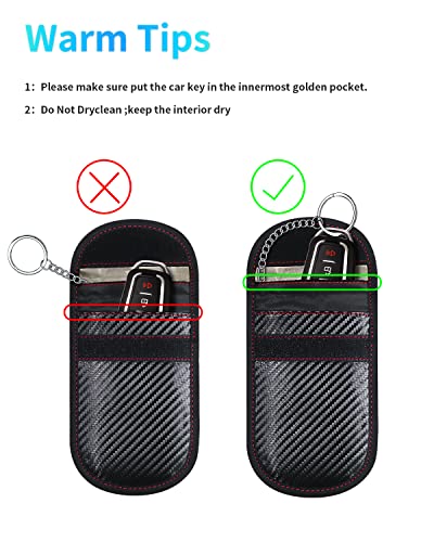 Faraday Bag for Key Fob - 2 Pack Faraday Cage Protector - Car RFID Signal Blocking - Anti-Hacking Case Blocker,Anti-Theft Pouch