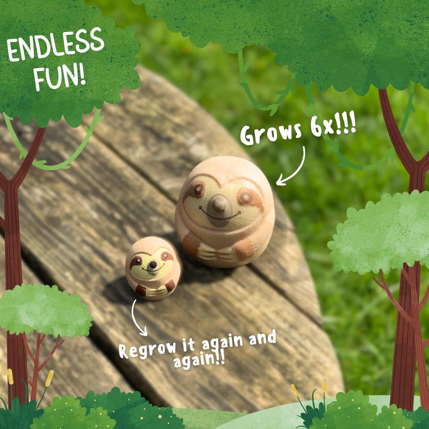Boxer Gifts Water Growing Toys – Sloths Stocking Stuffers Kids & Adults-Fun Pass The Parcel Gifts & Bingo Items, Brown