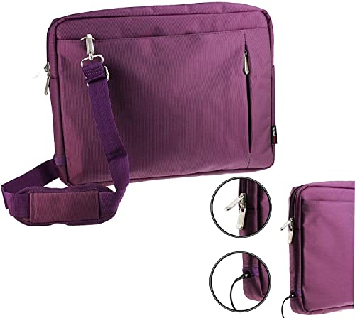 Navitech Purple Sleek Water Resistant Travel Bag - Compatible with FANGOR Dual Screen 7.5'' 1024 * 600 Portable Car DVD Player