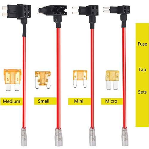 Dashcam Hardwiring Kit Mini USB Hard Wire Kit Compatible with Vantrue N2 Pro, N2, T2, N1 Pro, X4, M2,S1 Car Dash Camera Charger Cable Power Cord Power Supply, 4 Fuse Tap Cable and Installation Tool