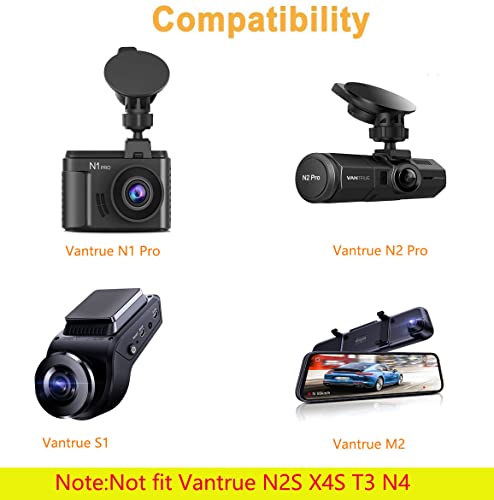 Dashcam Hardwiring Kit Mini USB Hard Wire Kit Compatible with Vantrue N2 Pro, N2, T2, N1 Pro, X4, M2,S1 Car Dash Camera Charger Cable Power Cord Power Supply, 4 Fuse Tap Cable and Installation Tool
