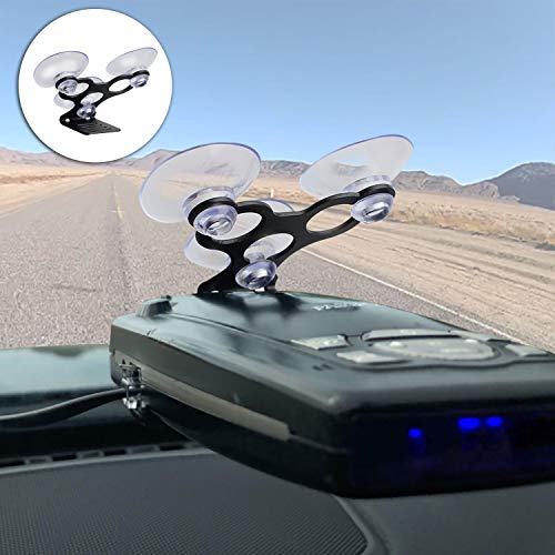 YiePhiot Windshield Suction Cup Mount Holder Compatible with Laser Detectors & Radar Escort Passport 7500 X80 X70 X50 Solo S4 SC 55 s75 Beltronics RX65 Red (Bracket & 6 Suction Cups)