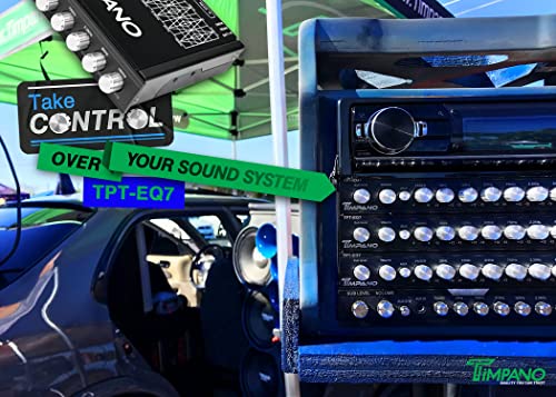 Timpano TPT-EQ7 7 Band 1/2 Din Graphic Car Audio Equalizer 6-Channel RCA Output and Subwoofer Control