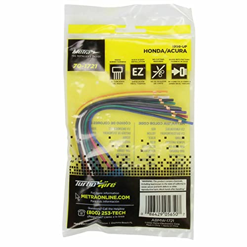 Metra 70-1721 Wiring Harness for 1998-2013 Acura/Suzuki/Honda Vehicles