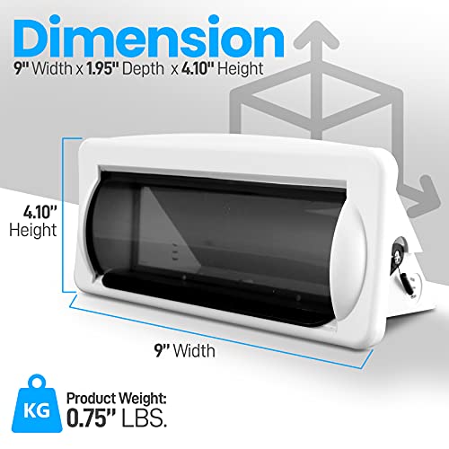Marine Radio Receiver Speaker Set 12v Single Din Style Bluetooth Compatible Waterproof Digital Boat in Dash Console System (White) & Water Resistant Marine Stereo Cover - Pyle PLMRCW2,White