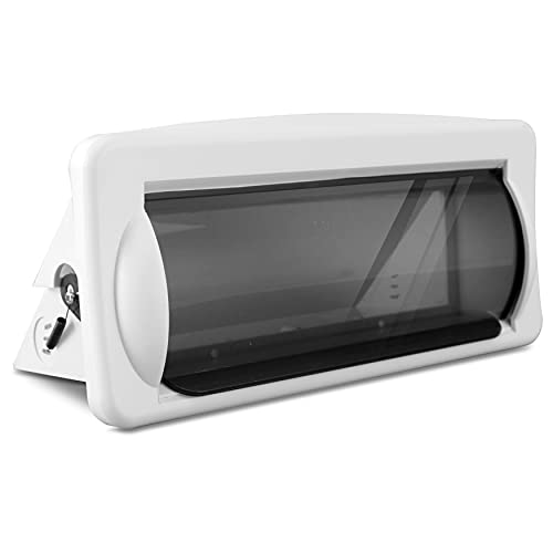 Marine Radio Receiver Speaker Set 12v Single Din Style Bluetooth Compatible Waterproof Digital Boat in Dash Console System (White) & Water Resistant Marine Stereo Cover - Pyle PLMRCW2,White