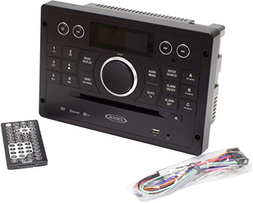 Jensen JWM6A DVD|USB|AUX|HDMI| Wallmount Stereo with App Control (jControl), Bluetooth A2DP/AVRCP Streaming Audio, Compatible with iPod/iPhone Control & Charging, DVD/CD-R/RW/MP3, 12V DC (Renewed)