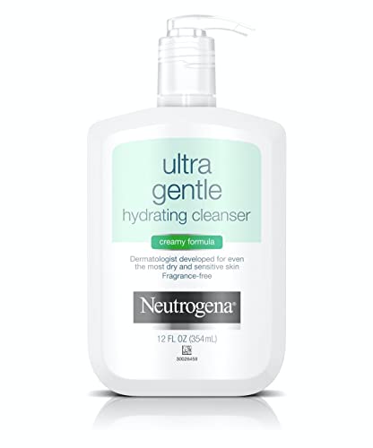 Neutrogena Ultra Gentle Hydrating Daily Facial Cleanser for Sensitive Skin, Oil-Free, Soap-Free, Hypoallergenic & Non-Comedogenic Creamy Face Wash,12 fl. oz (Pack of 6)