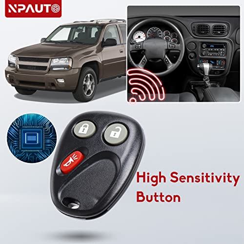 NPAUTO Key Fob Fits for Chevy Trailblazer GMC Envoy 2002 2003 2004 2005 2006 2007 2008 2009, Buick Rainier 04-07, Isuzu Ascender 03-07, Oldsmobile Bravada 02-04 Keyless Entry Remote Replace# 15051014
