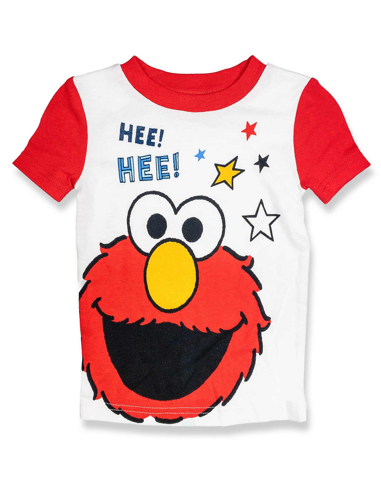 Sesame Street Elmo Toddler,2 Piece Pajama Set,with Matching Toddler Elmo Slippers, 100% Cotton, Red, Size 4T