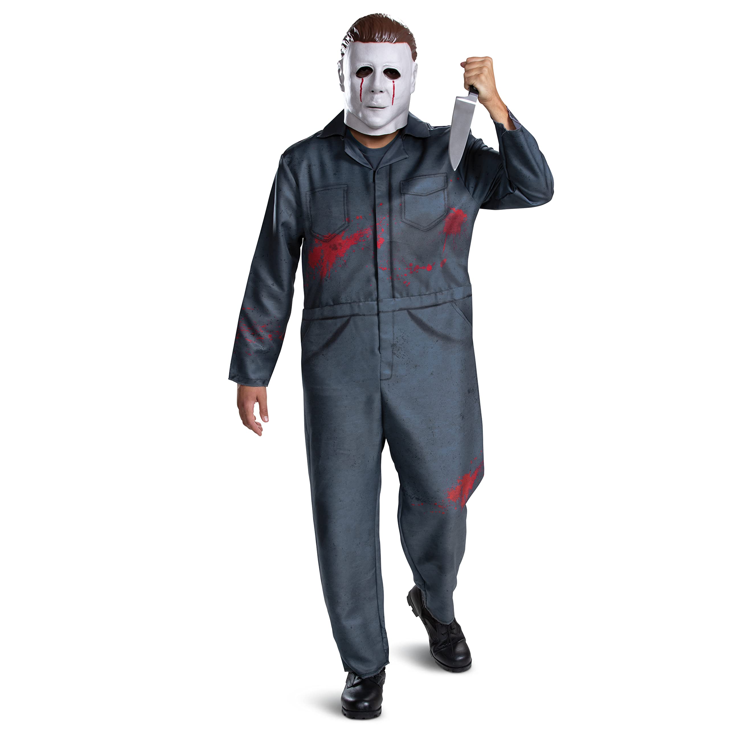 Disguise Michael Myers Knife Costume Prop, Official Halloween Movie Costume Accessory, Single Size 15 Inch Length Plastic Kitchen Knife, Black, Gray