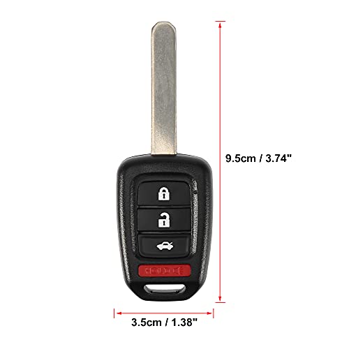 X AUTOHAUX Keyless Entry Remote Car Key Fob 433Mhz 4 Button MLBHLIK6-1TA for Honda Accord 2016 2017 for Honda Civic 2016-2020