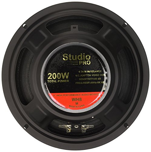 Pyramid WH8 8-Inch 200 Watt High Power Paper Cone 8 Ohm Subwoofer