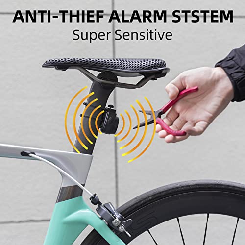 ROCKBROS 115dB Bike Alarm Wireless Vibration Motion Sensor Waterproof Motorcycle Alarm with Remote