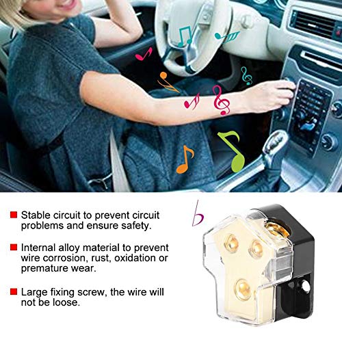 soyond Power Distribution Block (2 Pack) Car Auto Audio Amplifier Vehicle 0/2/4 Gauge in 2/4/8 Gauge Out Amp Power Ground Distributor Blocks Car Amplifier Audio Splitter (1 in 2 Out)