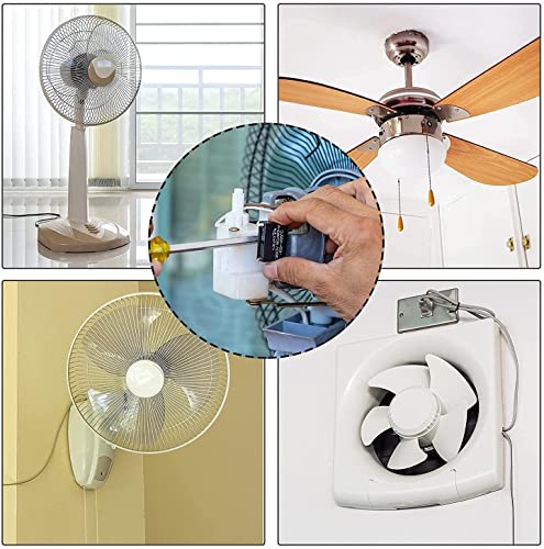 Fielect CBB61 Ceiling Fan Capacitor 7uF 450V AC 2 Wires Metallized Polypropylene Film Capacitors for Electric Fan Pump Motor Generator