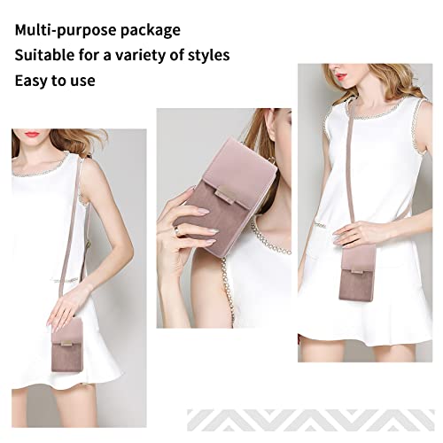 Tingya Small Crossbody Bag Cell Phone Purse Wallet with Credit Card Slots for Women (Apricot