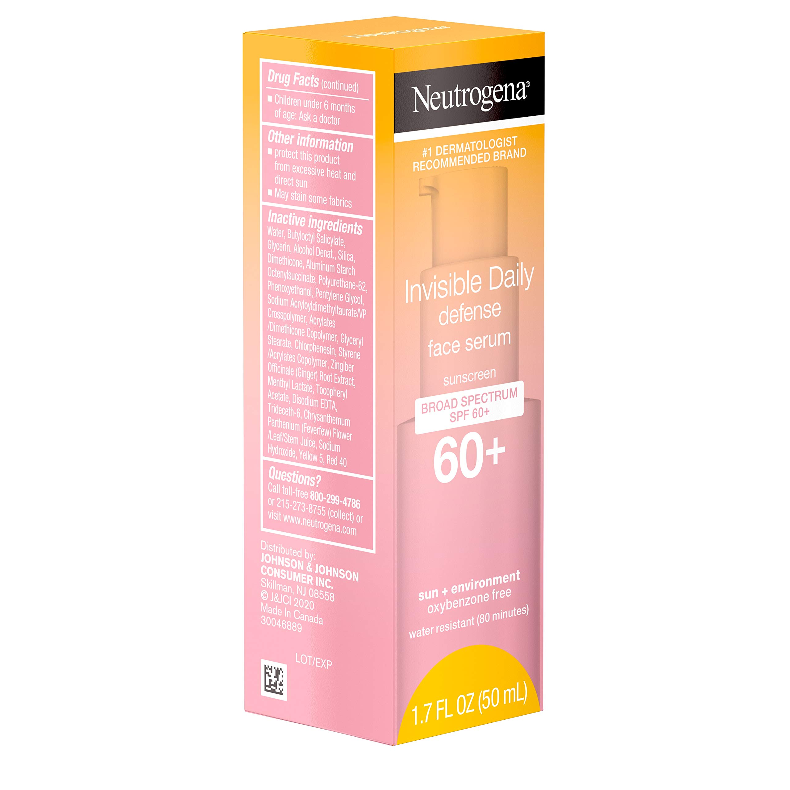 Neutrogena Invisible Daily Defense Face Serum with Broad Spectrum SPF 60+, 1.7 fl. oz 1 ea (Pack of 3) Product Name