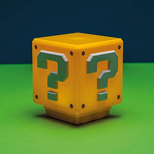 Super Mario Mini Question Block Light - Officially Licensed Super Mario Bros. Merchandise, Bedroom or Game Room Decor, Retro Gamer Gift, Battery Powered | Paladone