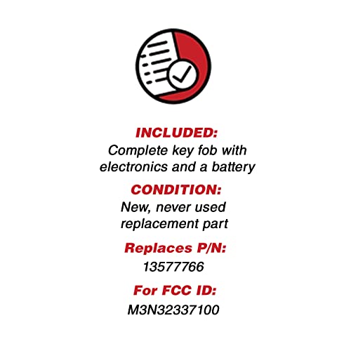 KeylessOption Keyless Entry Remote Control Car Key Fob Replacement for Suburban Tahoe M3N-32337100