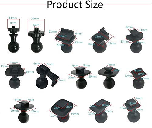 Hundyer Come with 14PCS Bracket Suit Most Other Dash Cameras and Cam/GPS Compatible with APEMAN Rexing YI 2.7 Peztio Roav VaVa KDLINKS X1