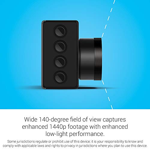 Garmin Dash Cam 56, Wide 140-Degree Field of View In 1440P HD, 2" LCD Screen and Voice Control, Very Compact with Automatic Incident Detection and Recording