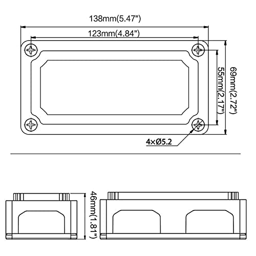 AMOMD 2PCS 300A Bus Bar Box Heavy Duty Module Design Nickel Plated Brass Buss Battery Power Distribution Block with 4xM8(5/16") Stainless Steel Terminal Studs Marine Ground DC12 24 48V(Red & Black)