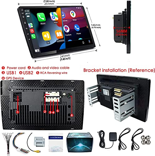 Binize Android 10.1 Inch Double Din Car Stereo Compatible with Wireless Carplay Android Auto Head Unit Car Radio Touchscreen Bluetooth Car Stereo with Backup Camera Car in-Dash Navigation GPS Units