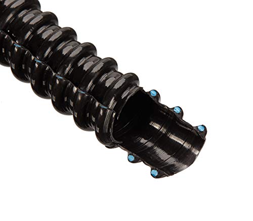 Flexible Corrugated PVC Split Tubing and Convoluted Wire Loom (3" dia x 25', Black)