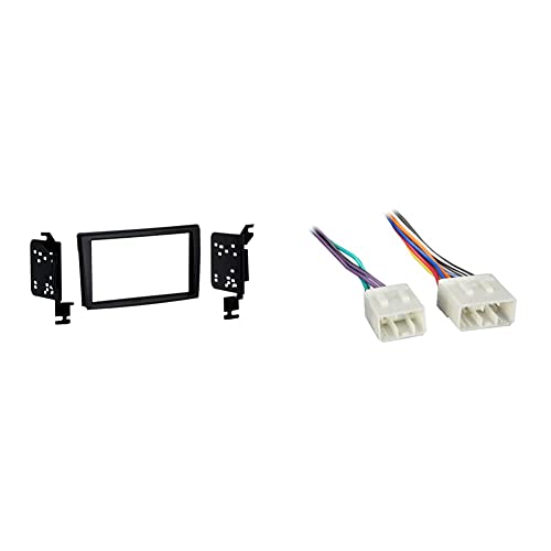 Metra 95-7502B Double DIN Dash Installation Kit for Select 2000-06 Mazda MPV Vehicles (Black) & 70-7901 Radio Wiring Harness for Mazda 90-01Power/4 Speaker