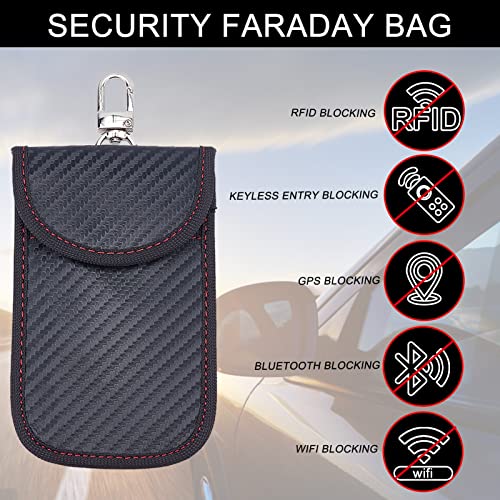 AMIJOUX 2 Pack Faraday Bag for Key Fob, Faraday Key Fob Protector, New Upgrade Car Key Fob Protector Signal Blocker Anti-Theft Pouch Key Fob RFID Signal Blocking Faraday Bag Faraday Pouch Case Cage
