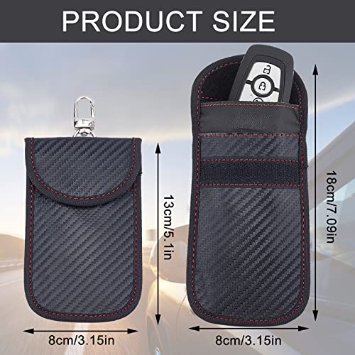 AMIJOUX 2 Pack Faraday Bag for Key Fob, Faraday Key Fob Protector, New Upgrade Car Key Fob Protector Signal Blocker Anti-Theft Pouch Key Fob RFID Signal Blocking Faraday Bag Faraday Pouch Case Cage