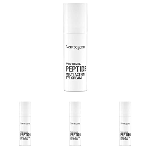 Neutrogena Rapid Firming Peptide Multi Action Depuffing & Brightening Eye Cream, Hydrating & Fragrance-Free Eye Firming Cream to visibly Reduce Fine Lines & Puffiness, 0.5 fl. oz (Pack of 4)