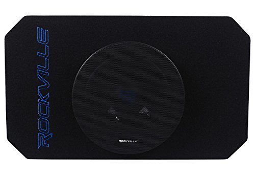 Rockville RMW8P 8" 800w Shallow Car Subwoofer+Tunnel Slot Ported Sub Enclosure, Black