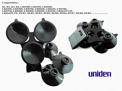 Improved Windshield Mount Bracket U3CBLK with 6 Black Suction Cups for Most Uniden Radar Detectors