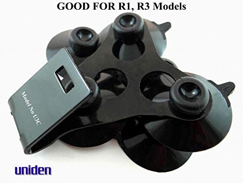 Improved Windshield Mount Bracket U3CBLK with 6 Black Suction Cups for Most Uniden Radar Detectors