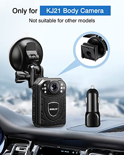 BOBLOV Car Suction Cup for KJ21 Body Camera, Car Mount and a Car Charger ONLY for KJ21 Body Camera, for Dash Car Mode, Dash Camera Accessories for KJ21 Body Camera(Camera not Included)