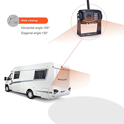 Yuwei Digital Wireless Backup Camera System Kit, AHD1080P, Wireless Rear View Camera and 7'' LCD Wireless Reversing Monitor for Trailer, RV, Bus, Trucks, Horse-Trailer, School Bus, Farm Machine,etc