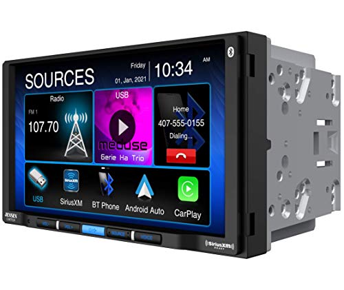 Jensen CAR710X 7” Mechless Multimedia Receiver with Apple CarPlay l Android Auto l SiriusXM-Ready l Built-in Bluetooth l 240 Watts MOSFET Power (60W x 4)