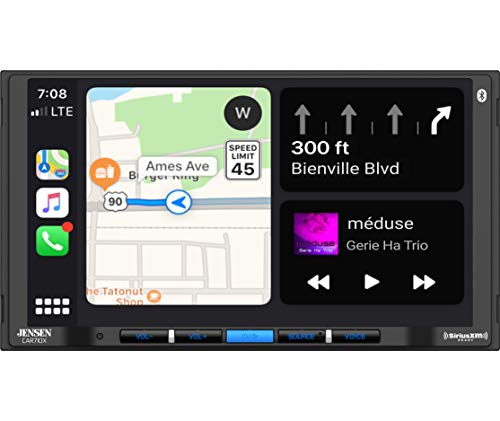 Jensen CAR710X 7” Mechless Multimedia Receiver with Apple CarPlay l Android Auto l SiriusXM-Ready l Built-in Bluetooth l 240 Watts MOSFET Power (60W x 4)