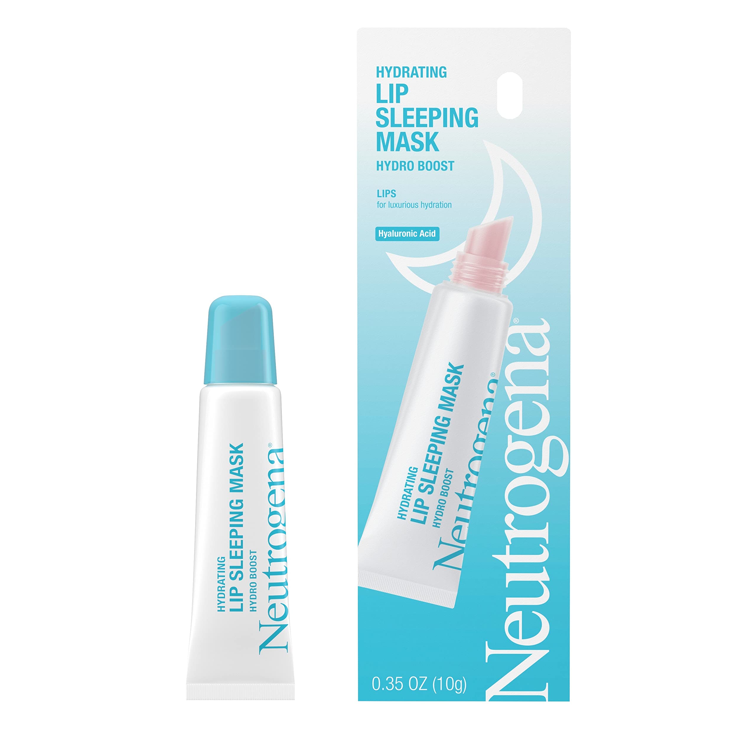 Neutrogena Hydro Boost Hydrating Lip Sleeping Mask with Hyaluronic Acid, Clear Overnight and Daily Moisturizing Treatment for Very Dry Lips, Fragrance Free Squeeze Tube Lip Balm, 0.35 oz
