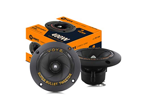 VOYZ 400 Watt 3.5β Piezo Super Horn Tweeters Aluminum Diaphragm 4-8 ohms 1 Pair (2pcs) (PET-1919)