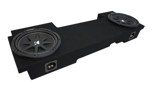 American Sound Connection GM2X10-AV-ECL-US Compatible with Chevy Silverado 2500HD Crew Cab Truck 2001-2007 Dual 10" Subwoofer Enclosure Sub Box and 43C104 10" Subwoofer Single 4 Ohm 150W