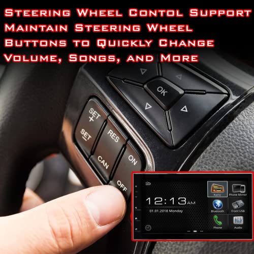 PAC Chevrolet Camaro 2010-2015 RPK5-GM4101 Integrated Radio Replacement Kit with 6.8” Touchscreen Double Din Radio, Steering Wheel Controls, Apple CarPlay, Android Auto, Bluetooth