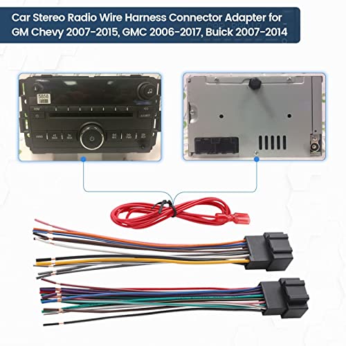 NuIth Aftermarket Radio Wiring Harness Connector Adapter Replacement for GM Chevy 2007-2015, GMC 2006-2017, Buick 2007-2014 Install Car Stereo Wire Cable Plug Non-Amplified System